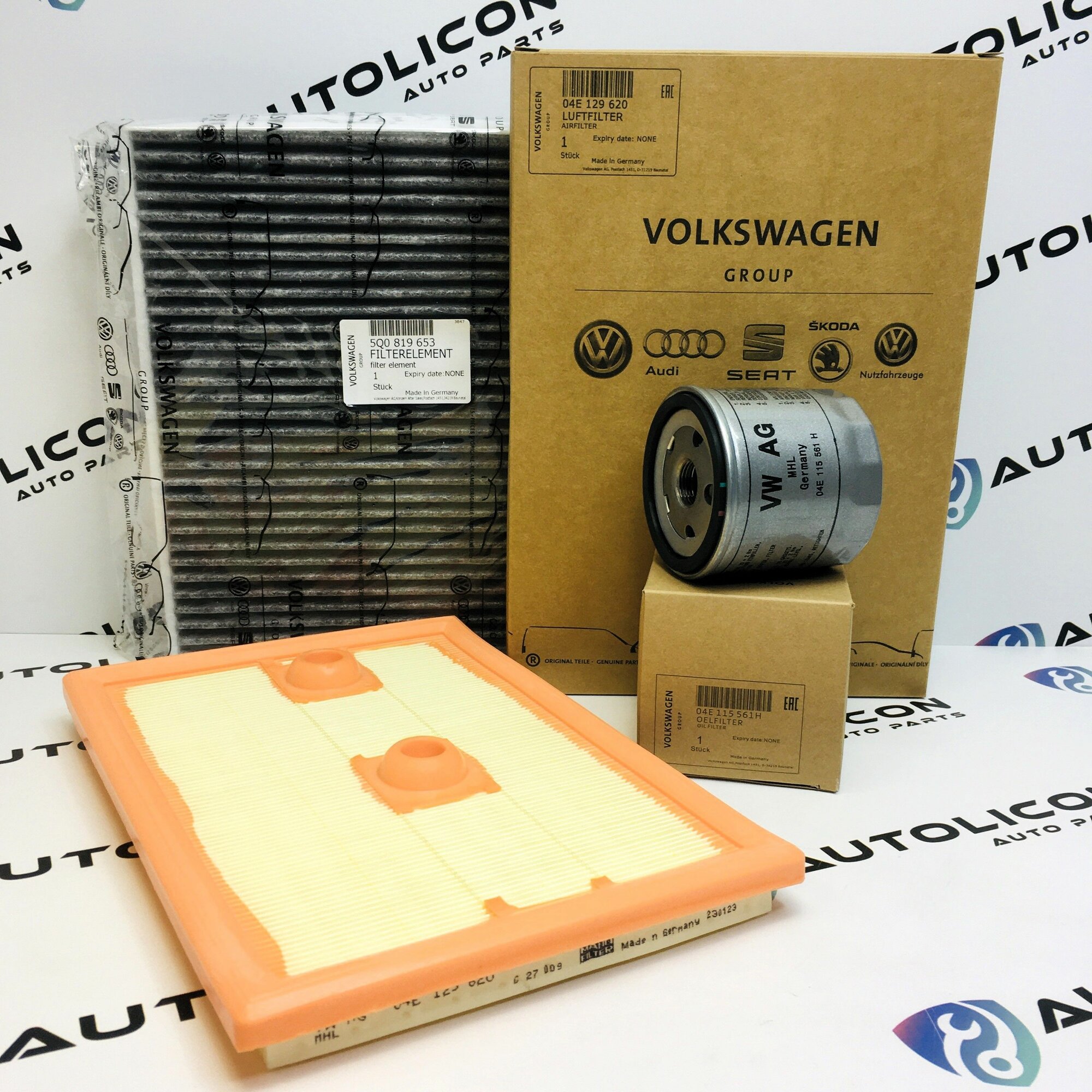 Комплект ТО Octavia лифтбек 3, 4 (1.2 TSI 1.4 TSI) / Jetta A7 Golf 7 Tiguan 2 Audi Q3 / 04E115561H 04E129620 5Q0819653