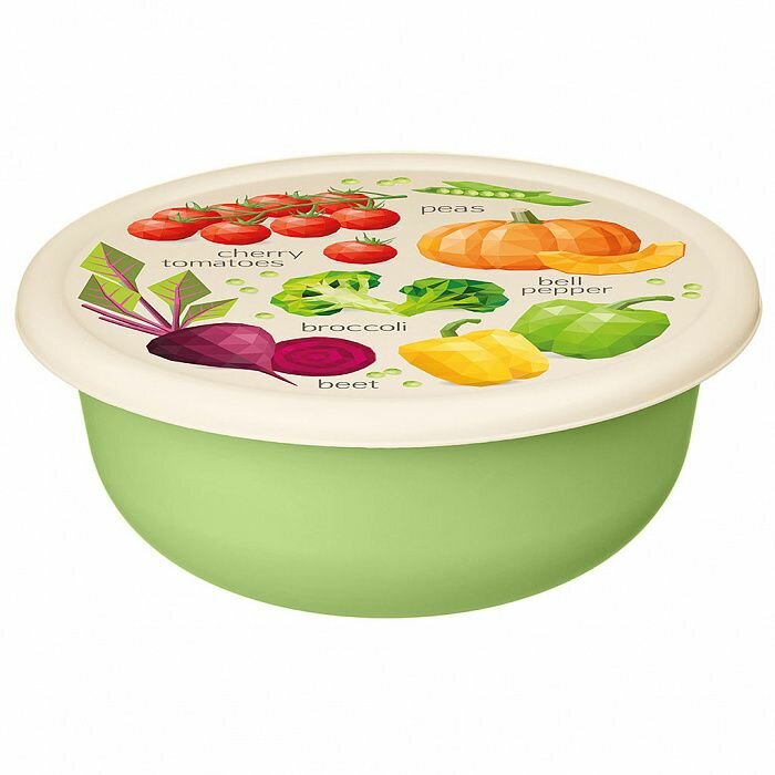 Миска 3,2л с крышкой с декором