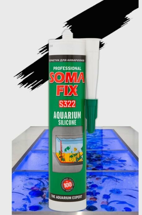 Герметик для аквариума SOMA FIX силиконовый черный 280мл / S222