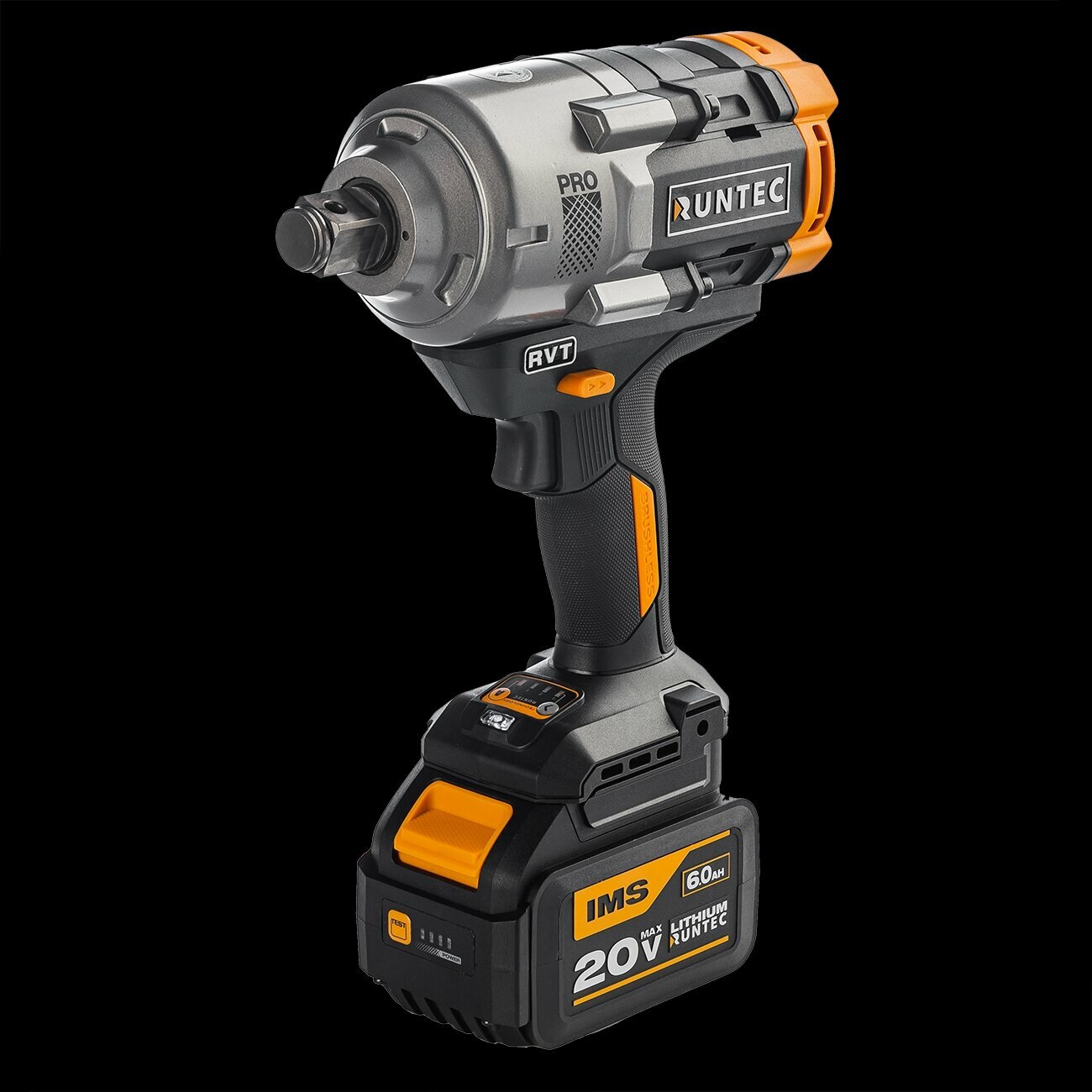 Гайковерт ударный аккумуляторный RUNTEC PRO 3/4", 20В, 2*6Ач, 1600Нм