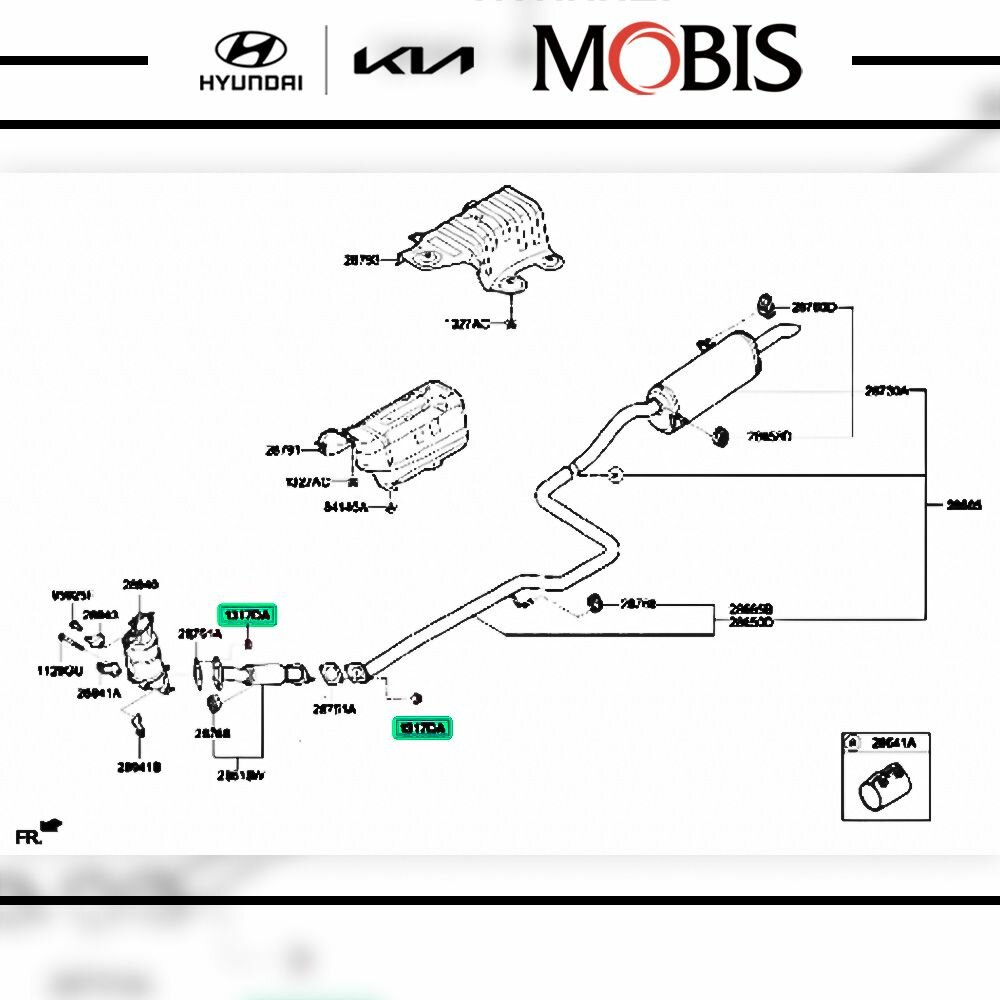 Гайка 4шт. Hyundai Solaris, Elantra, H-100 Porter, Kona, Palisade, Santa Fe, Sonata / арт. 1318012000 / бренд MOBIS