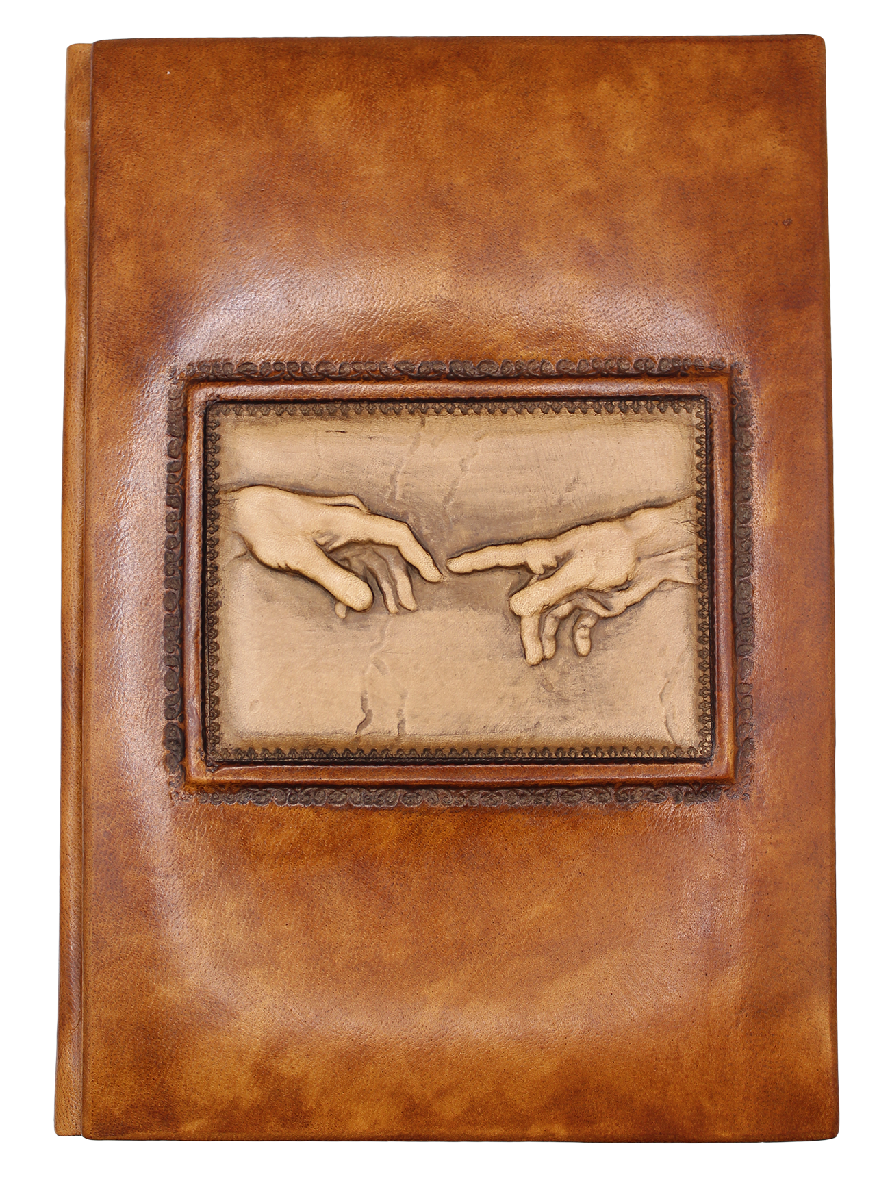 Ежедневник из натуральной кожи "Сотворение" 15х22 см. Коричневый. Сменный блок страниц.