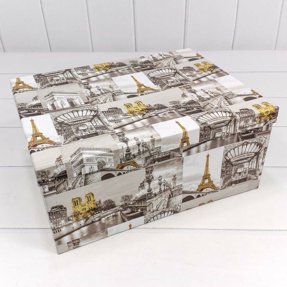 Подарочная коробка Золотой Париж 26,3*19,3*11,3см