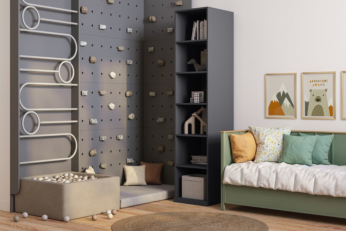 Стеллаж МебельЛэнд24 Стрекоза Графит 45x52x210 серый