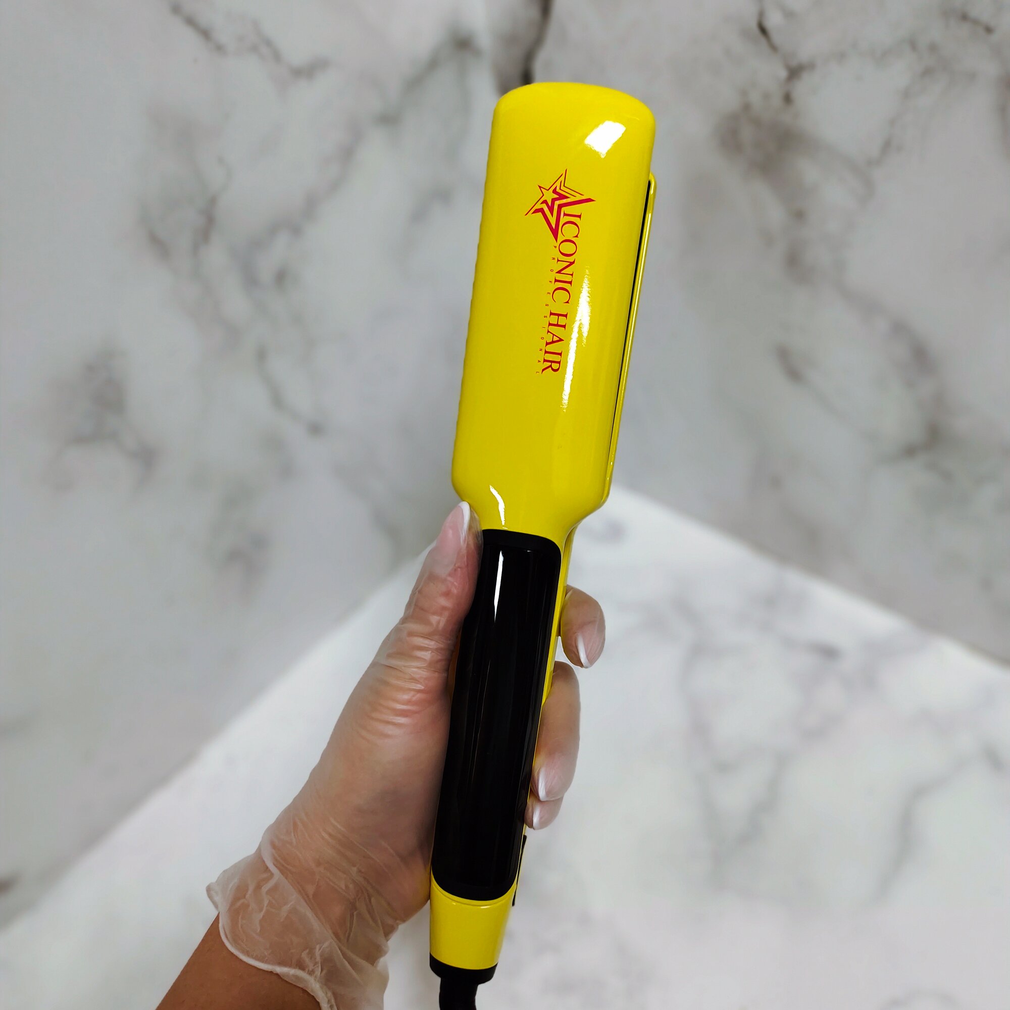 Утюжок титановые пластины Iconic Hair Желтый