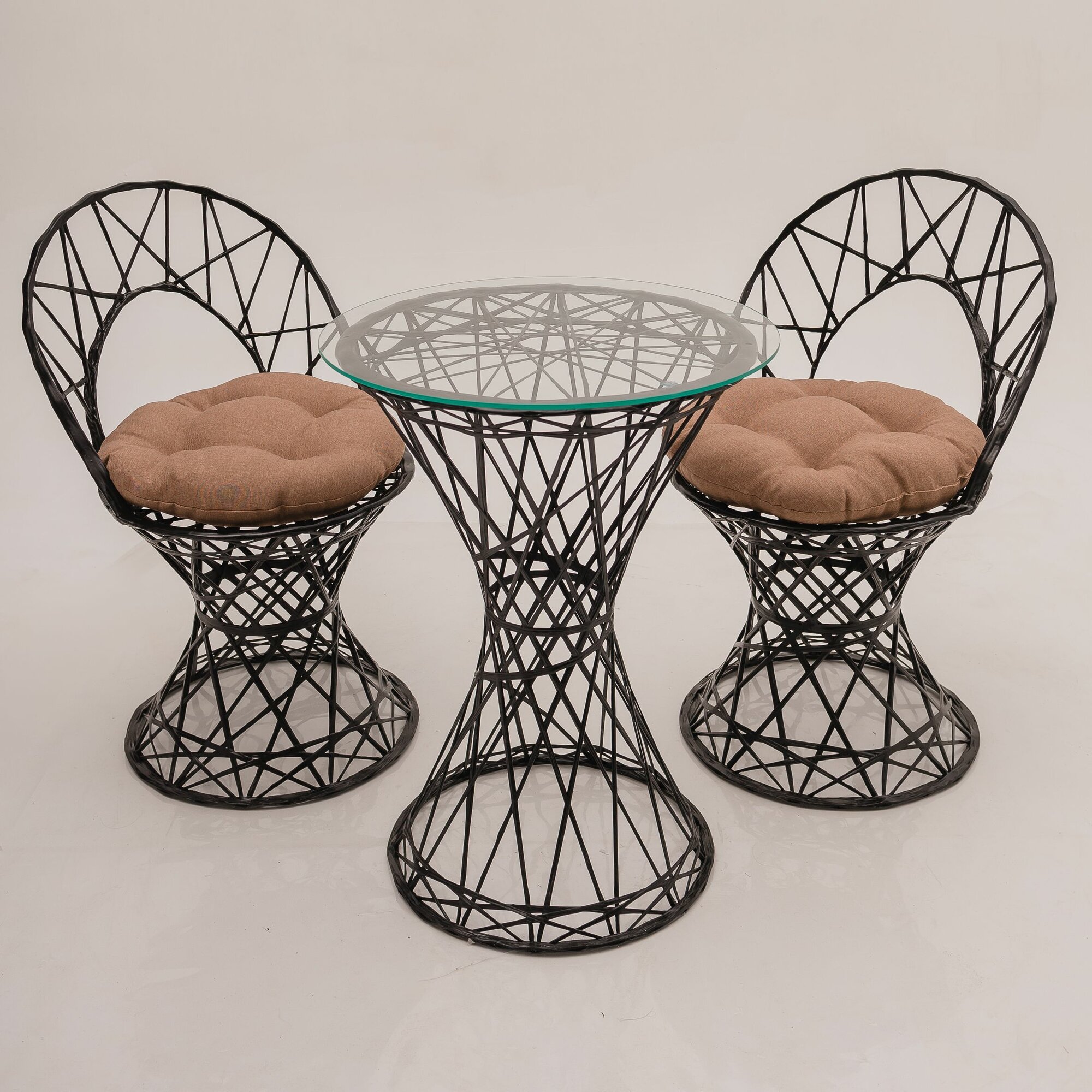 Комплект садовой мебели луна с бежевыми подушками, Набор садовой мебели, Ajurio