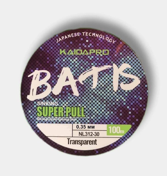Леска монофильная Kaida BATIS прозрачная 100м 0,35мм, 7.6кг