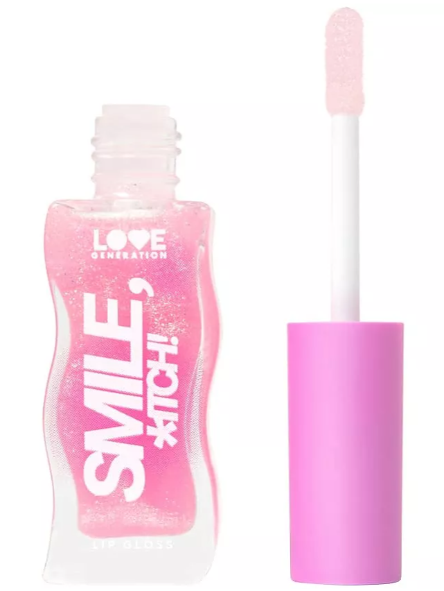 Блеск для губ Love Generation Smile, *itch! тон 05 прозрачный с золотистыми сияющими частицами, 10 мл