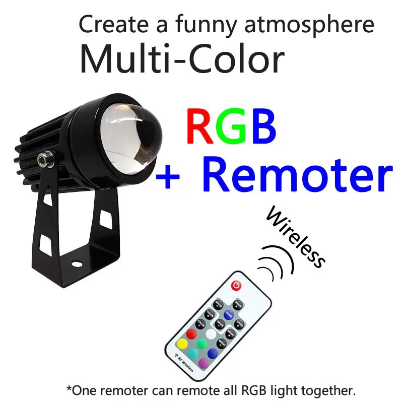 VisWorth наружный светодиодный прожектор 5Вт 9Вт 12Вт RGB RGB and remoter, 5W