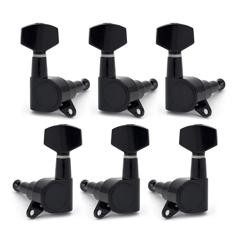 GETMUSIC Колки для гитары MU0487/MU1986 6шт хром-черный-золотой Черный, Black 3R3L