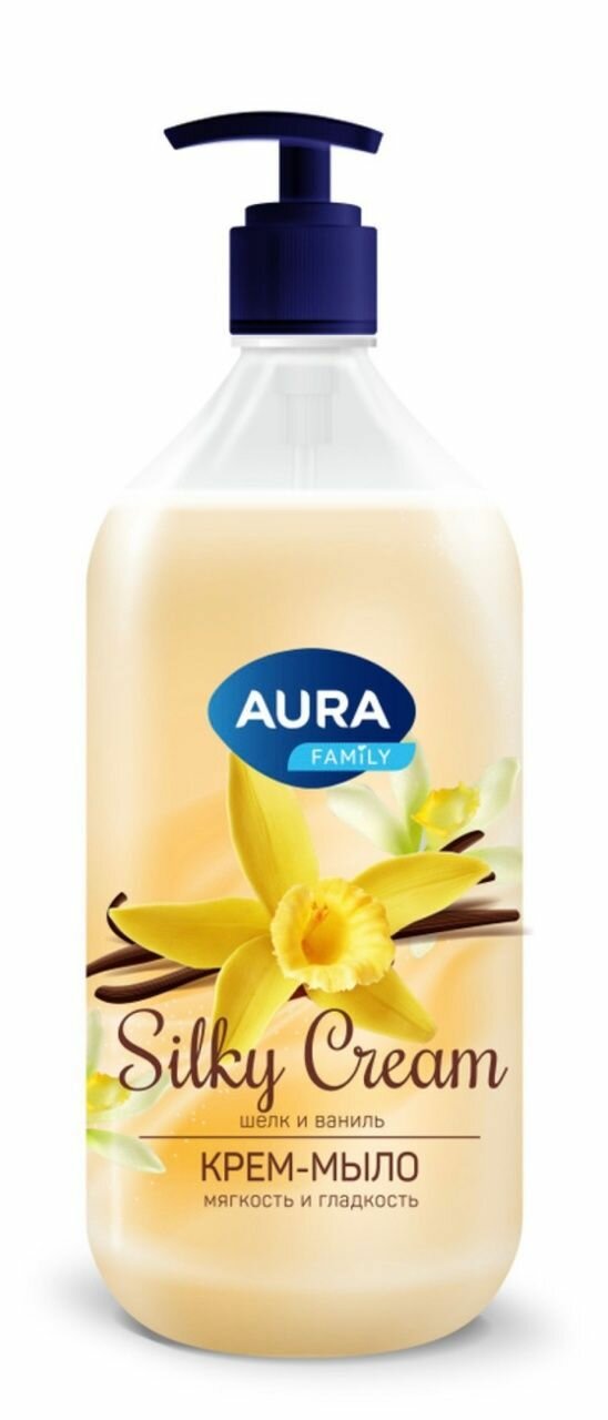 AURA Крем-мыло Шелк и ваниль Silky Cream 1000мл