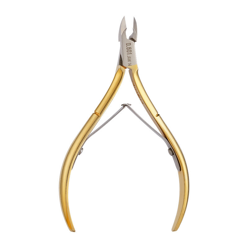 Ножницы для омертвевшей кожи NGHIA Scissors D501, косой рот, золотой цвет, нержавеющая сталь