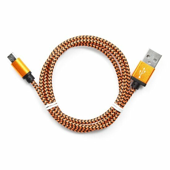 Кабель USB2.0 Cablexpert CC-mUSB2oe1m, AM/MicroUSB, медь, нейлон. оплетка, алюмин. разъемы, Pro, 1м, жёлтый