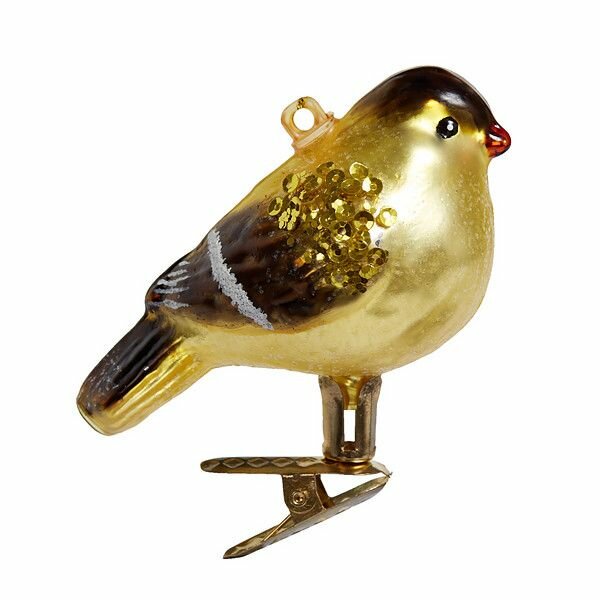 Игрушка на елку Птичка на прищепке 7см