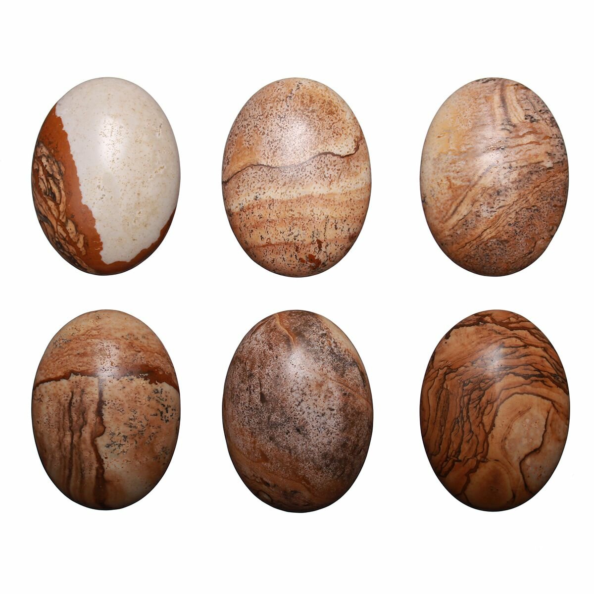 Кабошон каменный, 40х30мм, яшма песочная, 1 шт.