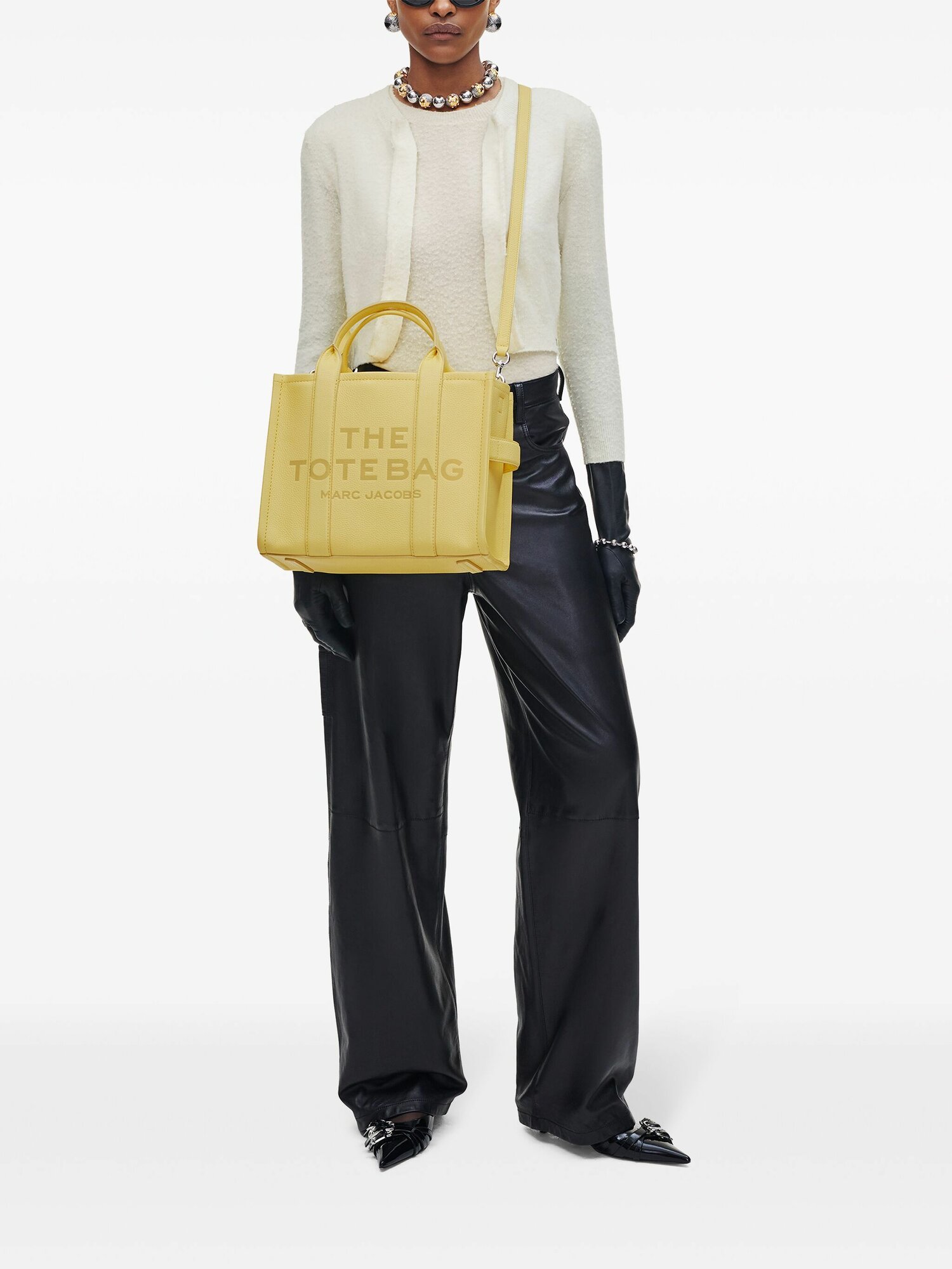 Сумка MARC JACOBS The Medium Leather Tote, yellow — фото 1