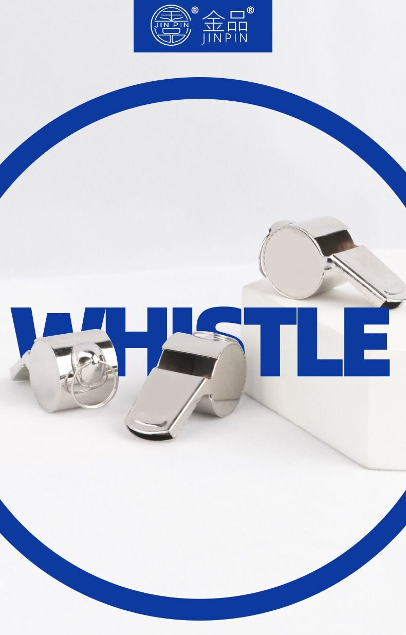 Свисток, с шнурком, в футляре, металлический, серый металлик