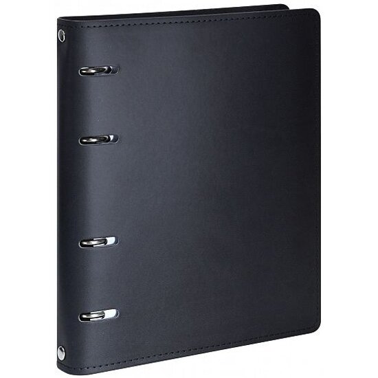 Тетрадь со см. блоком Informat 120 л. А5 кл. на кольцах черная кож/зам, конгрев