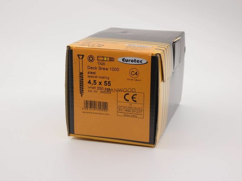Саморез для террас и фасадов EuroTec 4,5х55, потайная головка (250 шт.)