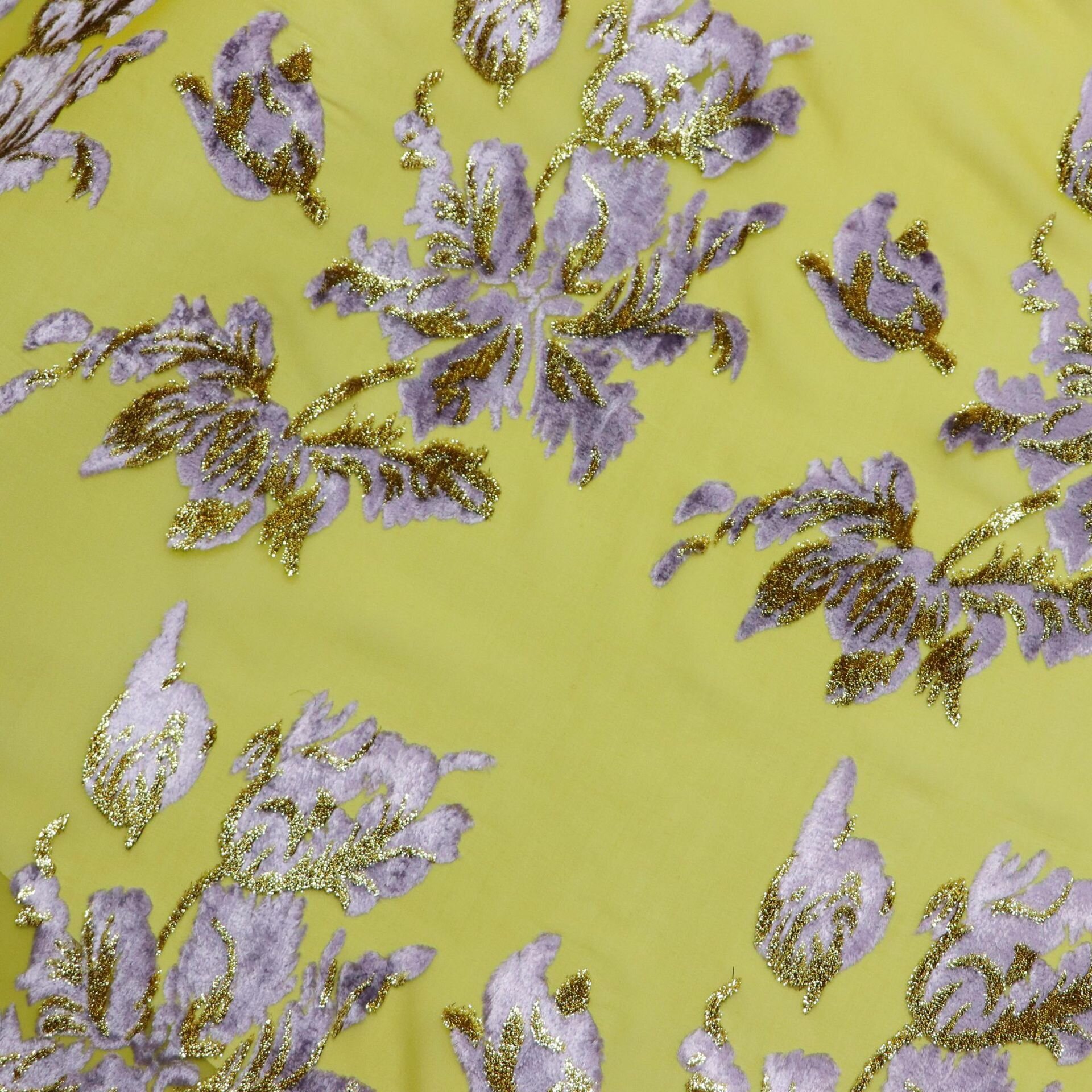 Бархат, желтый, 100% полиэстер