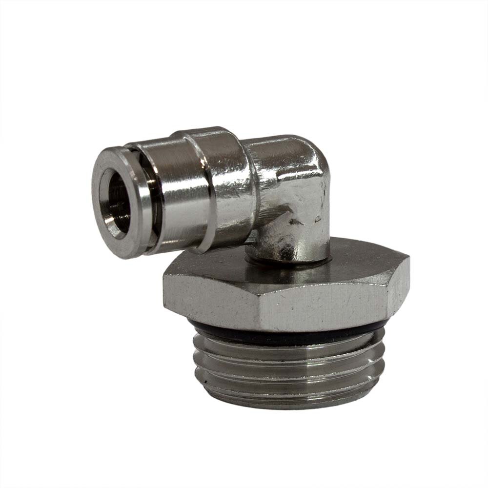 Пневмофитинг цанговый L-образный Cn-L1/2M-6 для полиуретановых и рильсановых трубок, Арт. 5611