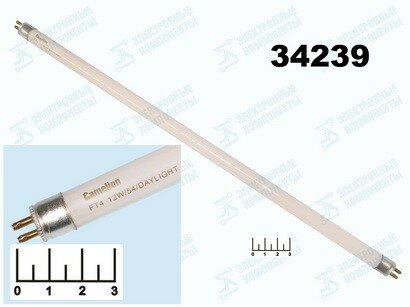 Лампа люминесцентная T4 12W/54 6500K белый холодный (371мм) (3371)