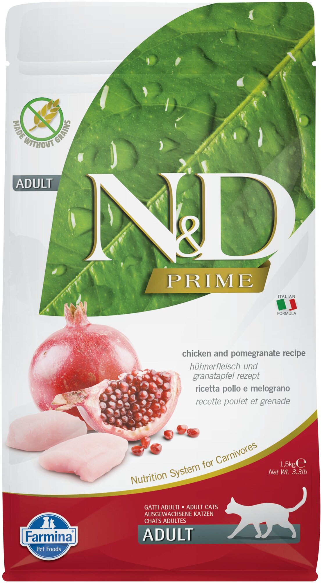 Сухой корм для кошек Farmina N&D Grain Free беззерновой, с курицей и гранатом, 1,5 кг