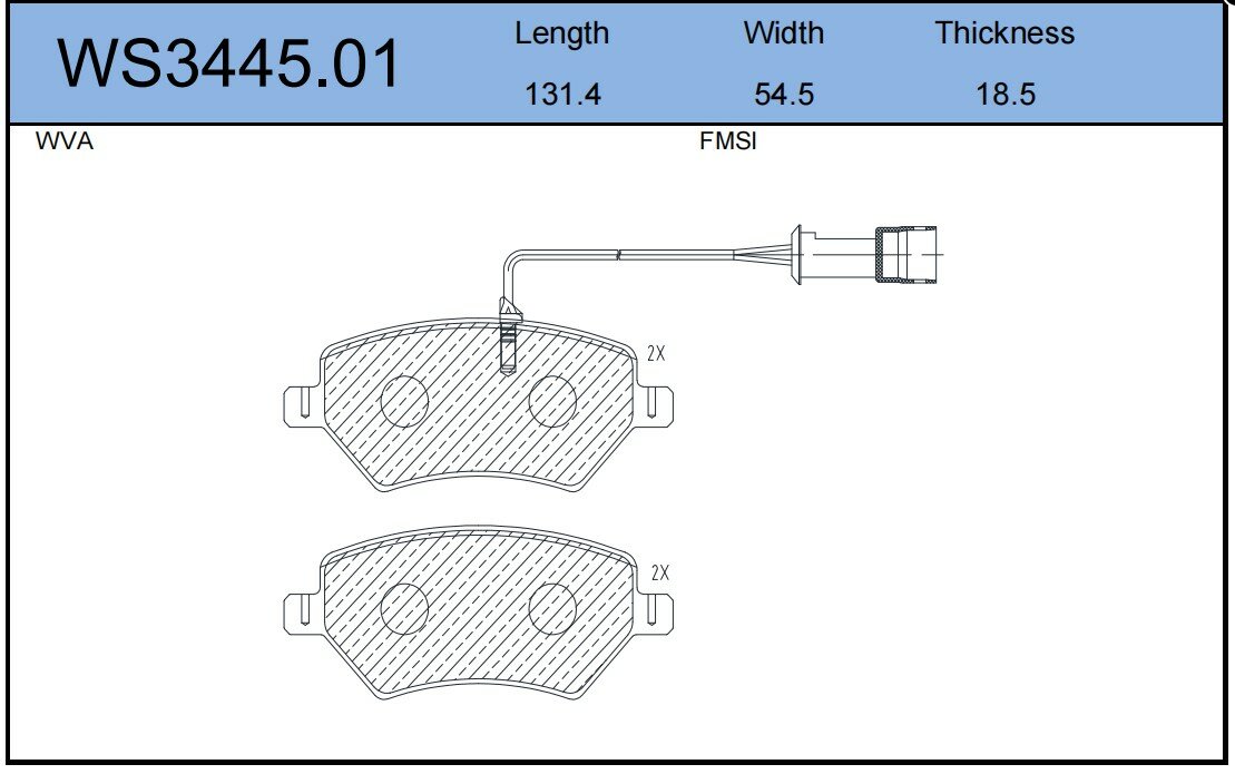 Колодки тормозные дисковые перед JEENICE WS3445.01