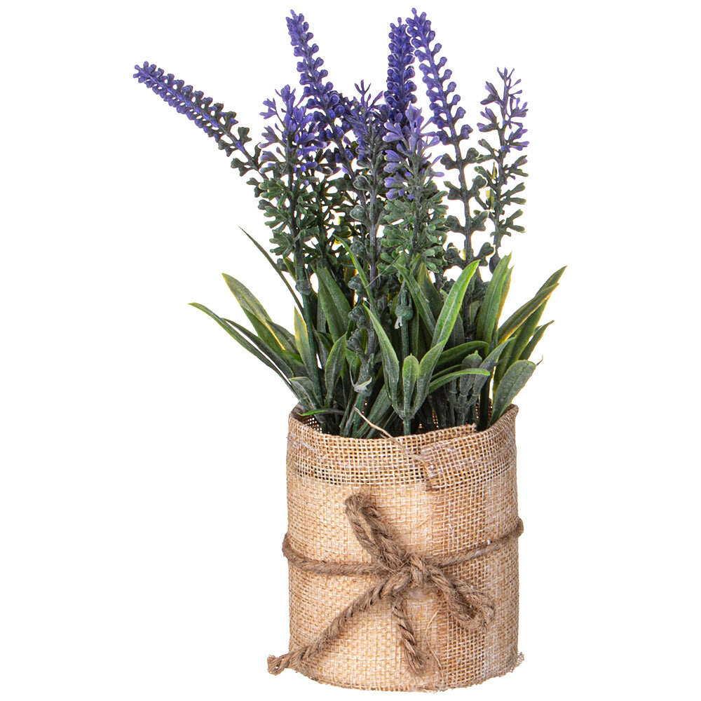Изделие декоративное в льняном горшке лаванда KSG-268-118