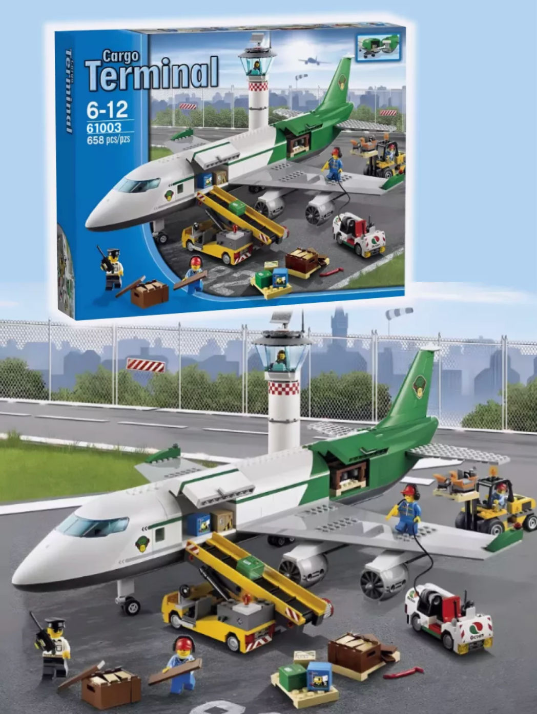 Конструктор "Грузовой терминал" от бренда City - 658 деталей, совместим с LEGO