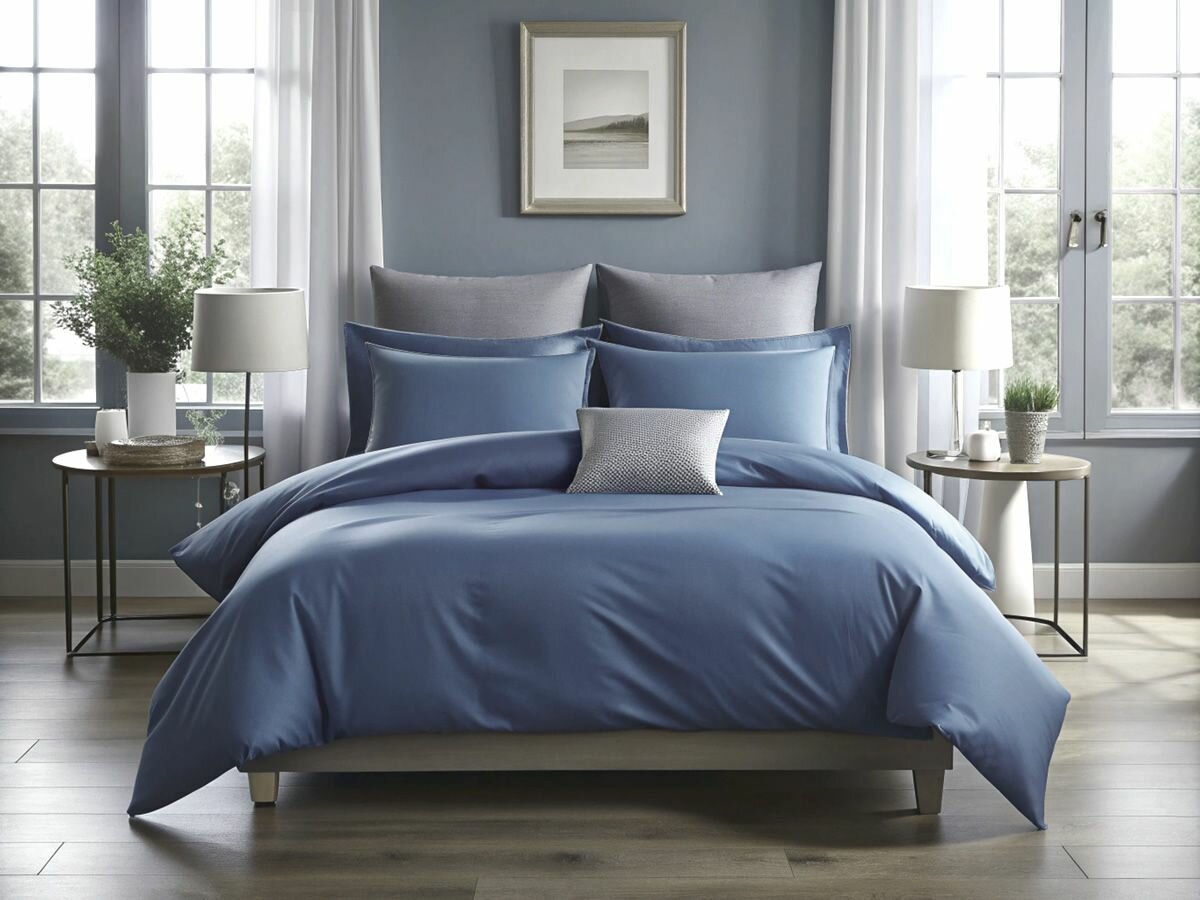 Пододеяльник тенсель 150 х 200 - "Голубая дымка"