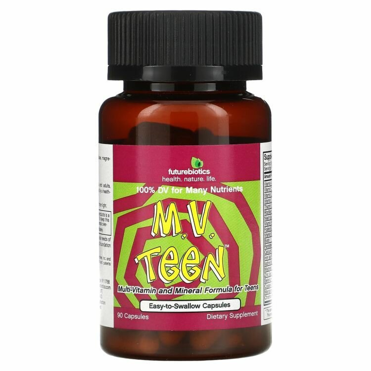 100% iHerb - Мультивитамины для Подростков, FutureBiotics, M.V. Teen 90 капсул