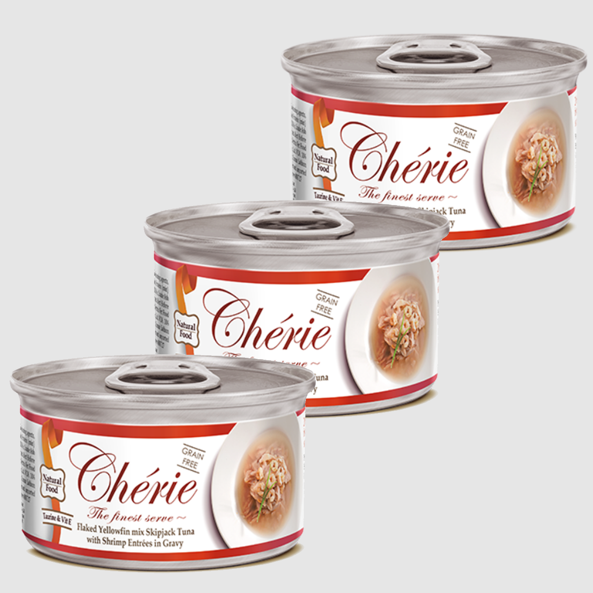 PETTRIC Консервы Cherie тунец С креветкой В подливе 80г*3шт