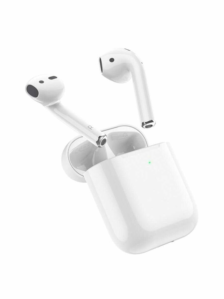 Наушники беспроводные с микрофоном, TWS Hoco EW25, белые