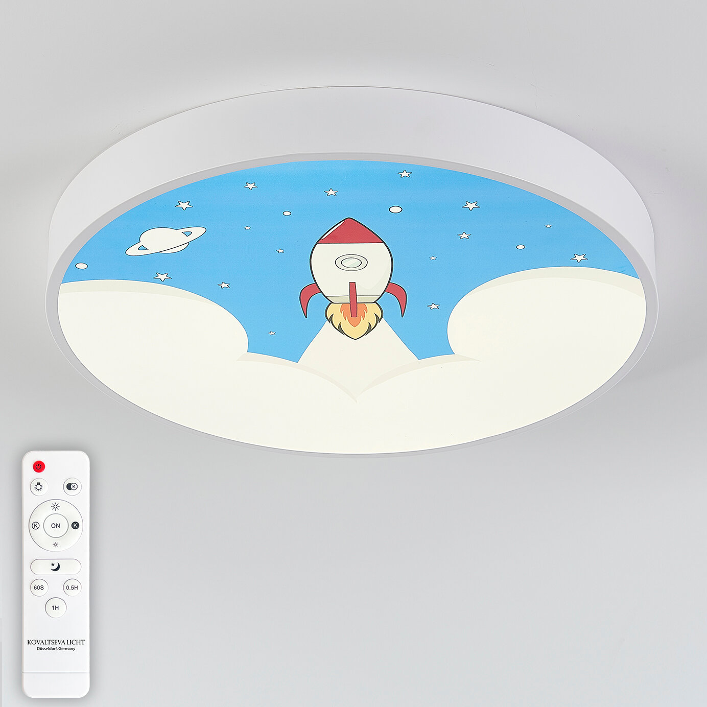 Светодиодный светильник люстра с пультом ДУ 120W, 2 рассеивателя, белый, LED