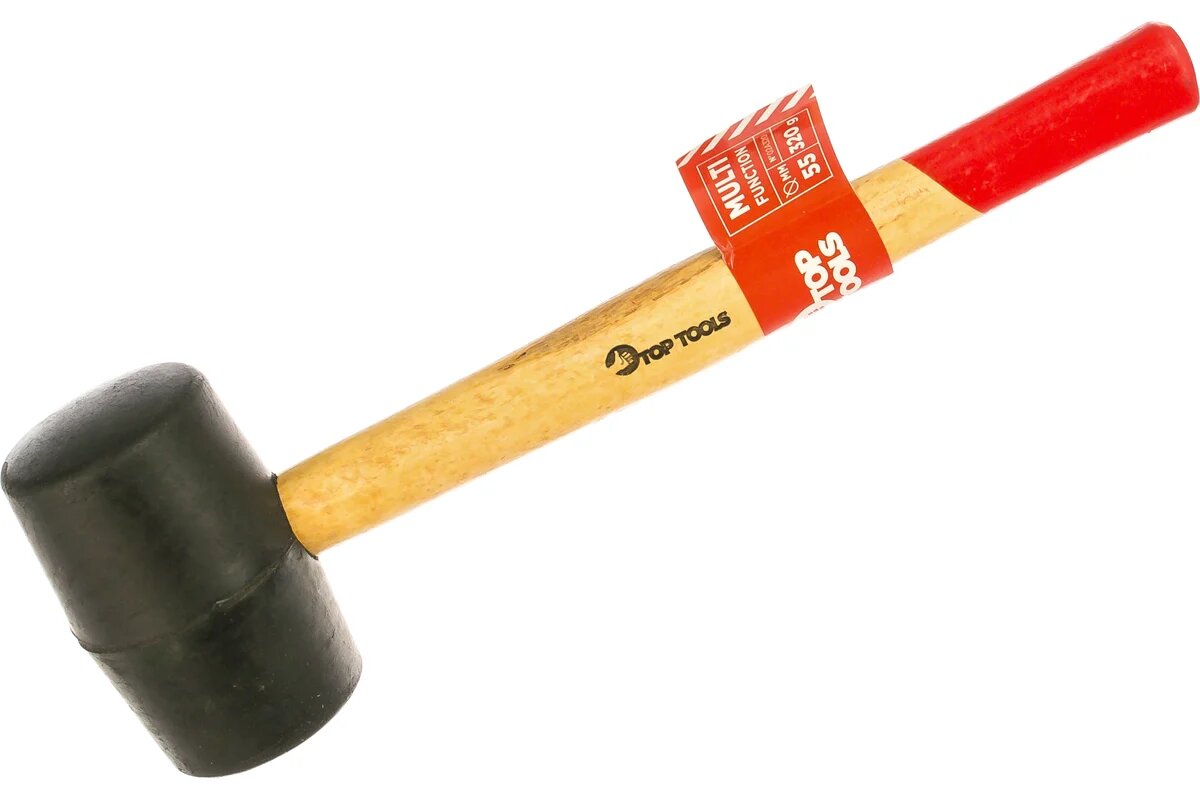 Top Tools Киянка резиновая 320 г, 55 мм, рукоятка деревянная 02A320