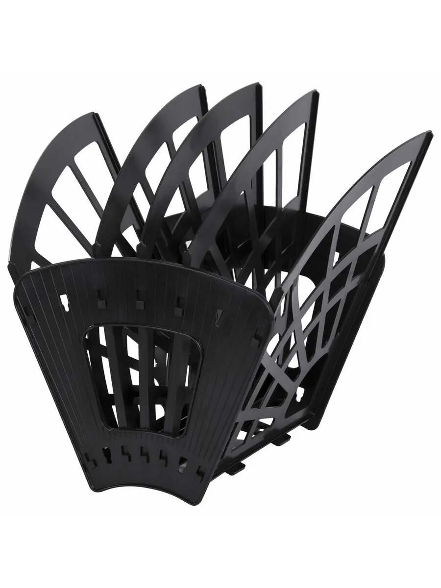 Лоток для бумаг веерный STAFF Radial 5 секций 4 отделения сетчатый черный пластик А4