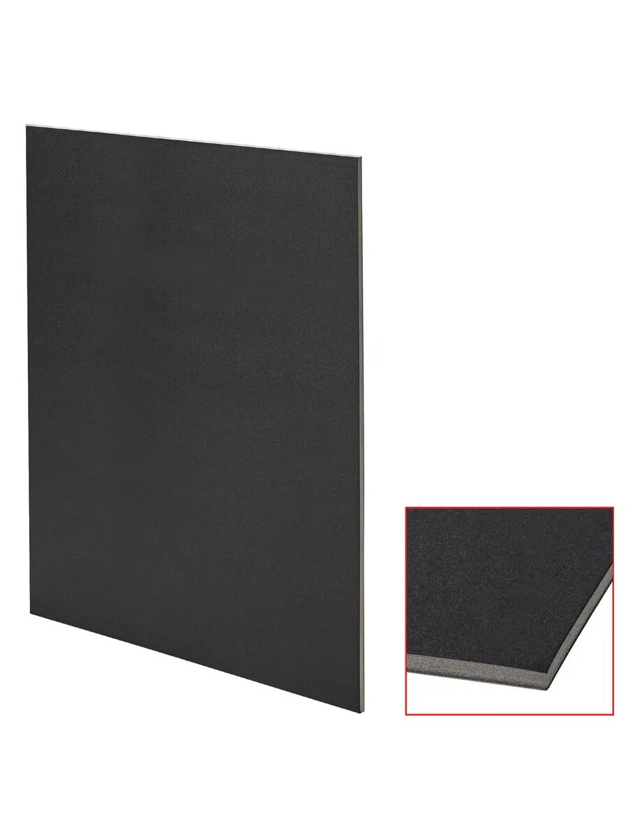 Пенокартон матовый, 50х70 см, черный, комплект 5 листов