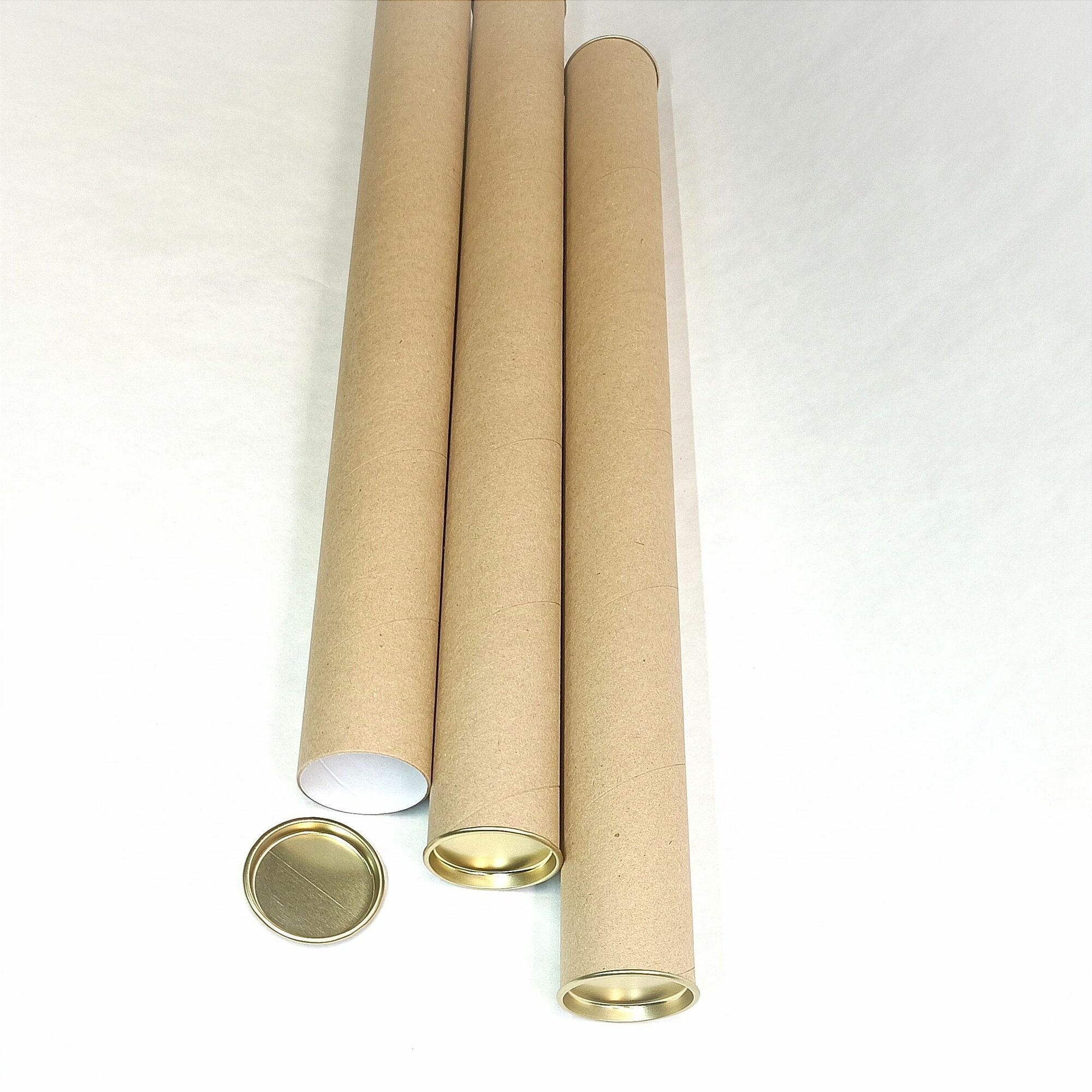 Тубус картонный с металлическими крышками D45х1000 мм (внутри 45х980 мм), 4 шт.