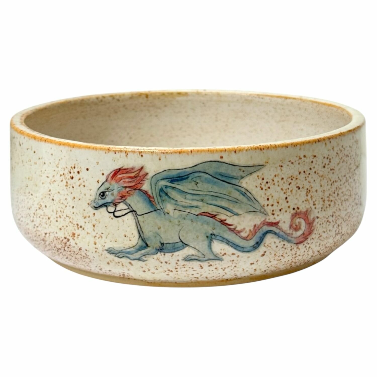 Миска ручной работы «Дракон», бежевая, керамика, 13 см