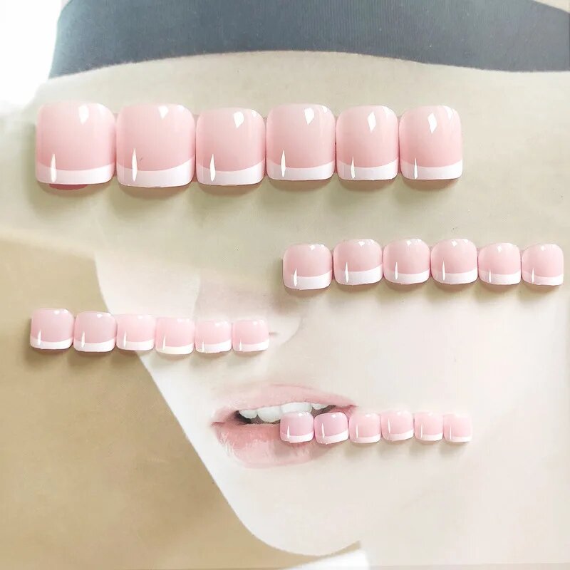 24 штуки, накладные ногти для педикюра YADORNOS розового цвета 24