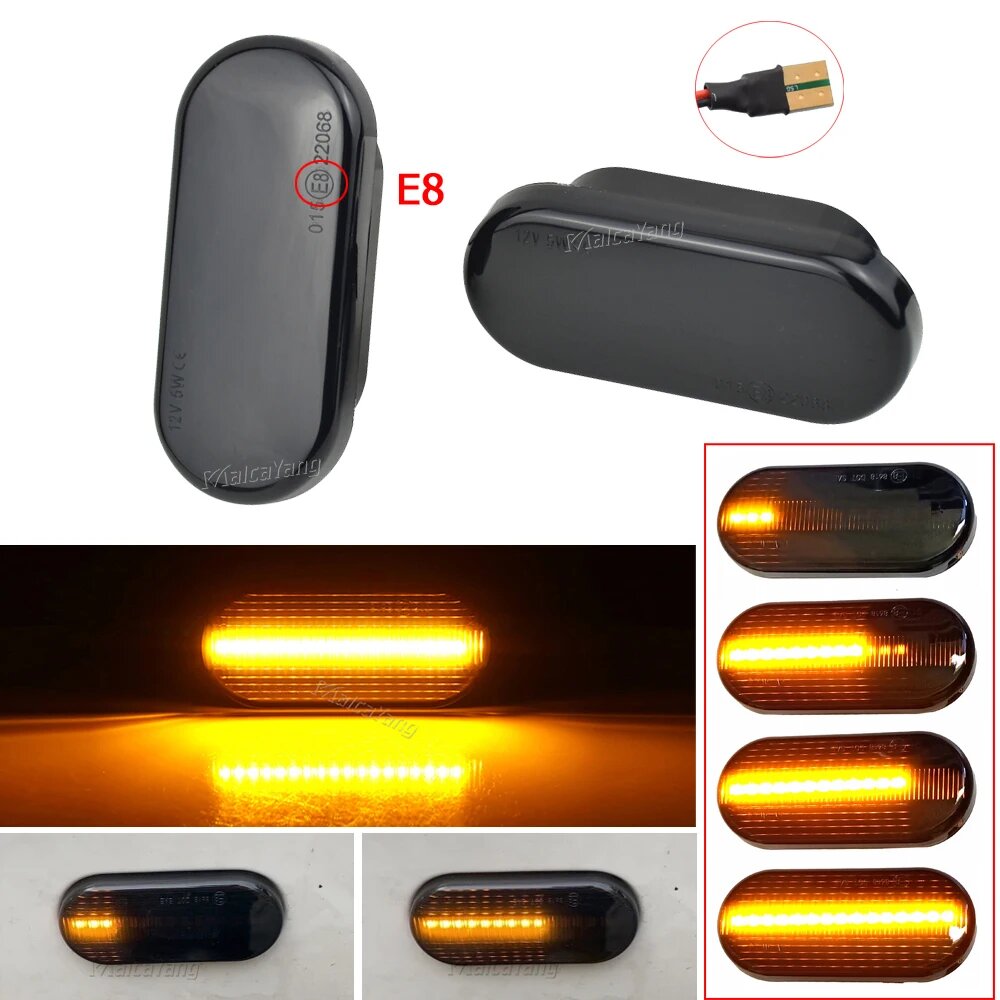 2 шт. LED динамический указатель поворота черный VW Bora Golf 3 4