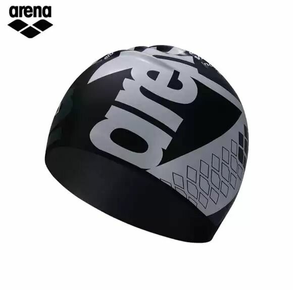 Высокоэластичная силиконовая шапочка для плавания Arena, унисекс, черно-белая