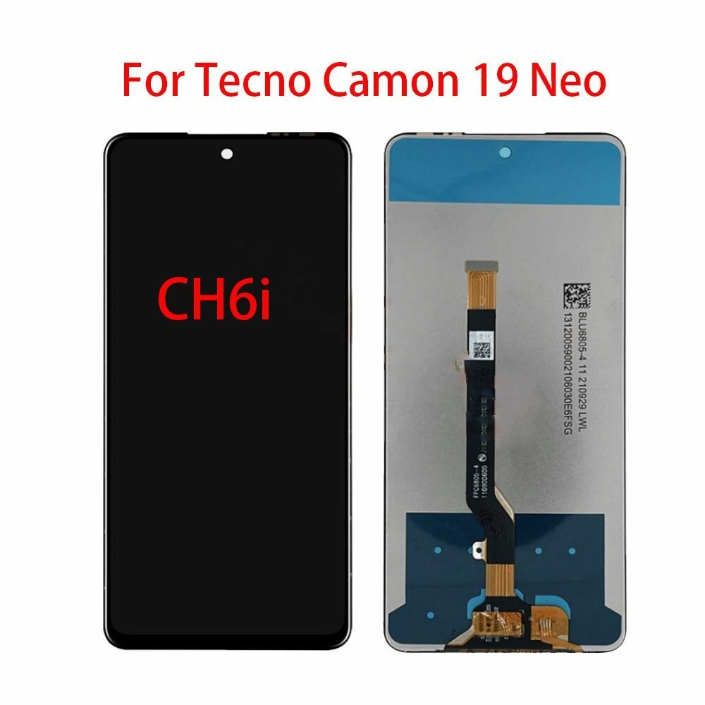 Дисплей для Tecno Camon 19 Neo (CH6i) Дисплей для в сборе с тачскрином Чёрный