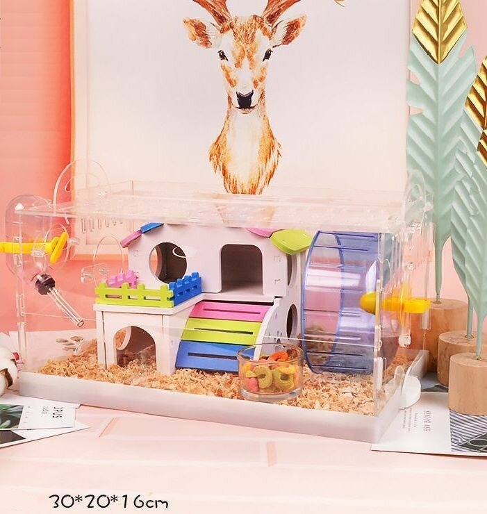 Клетка для хомяка с домиком, поильником, беговой дорожкой