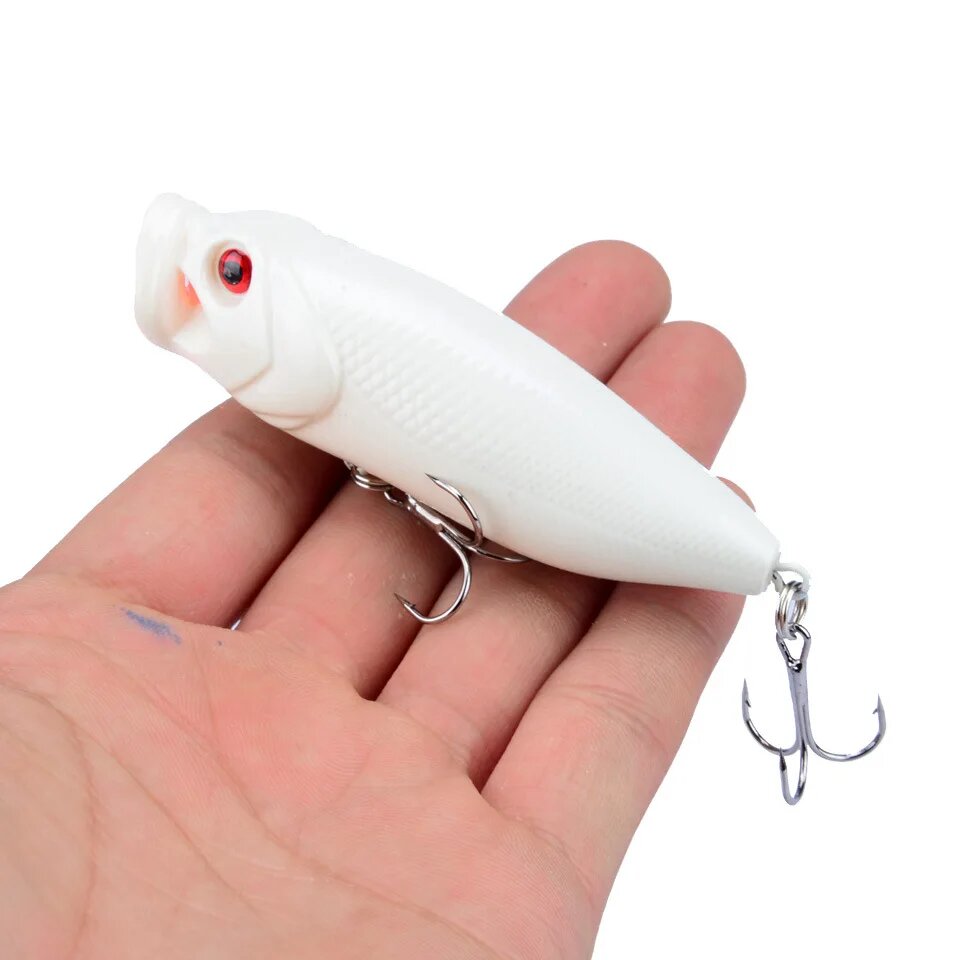 POETRYYI Поппер для рыбалки 8см 15г Белый, 11