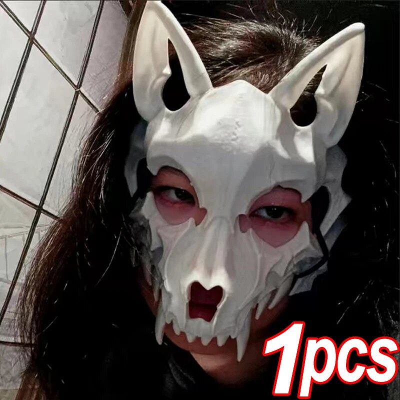 Маска волк пластиковая, Хэллоуин, styleA-1pcs