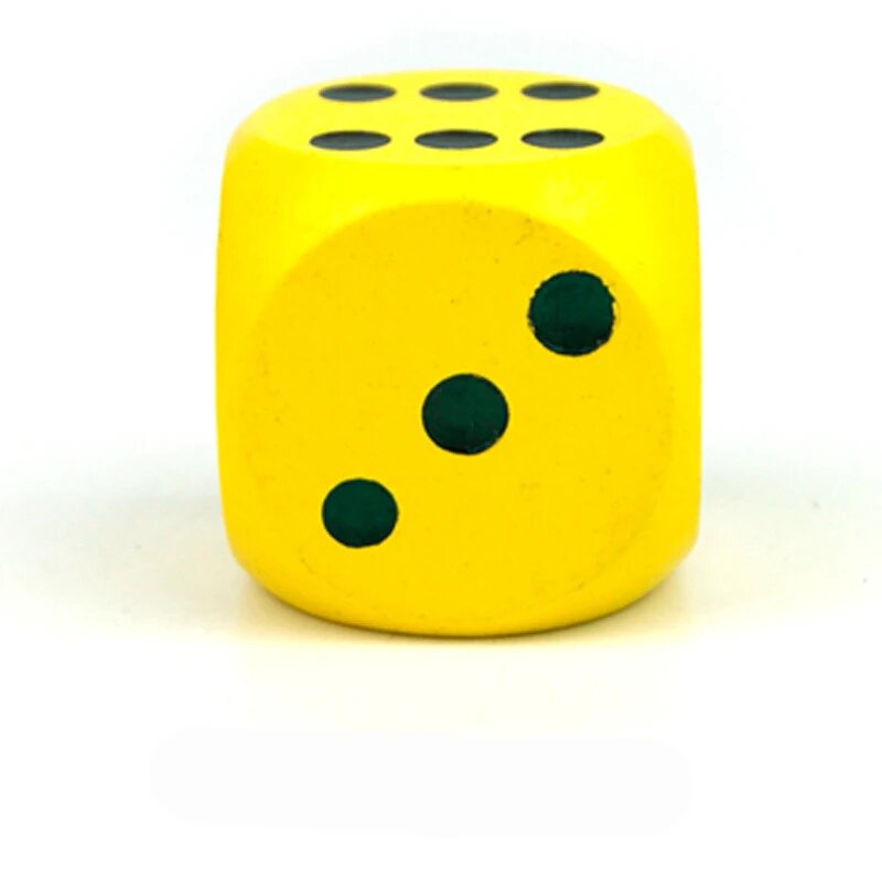 Деревянные игральные кости 40 мм Желтый, Желтый