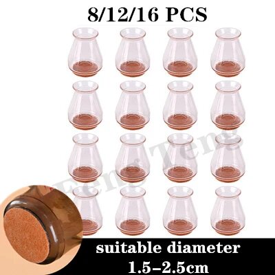 16 шт, силиконовые нескользящие колпачки для ножек мебели, стульев, защитный чехол для нижних чехлов для мебели, носки, защитные накладки на пол, подушечки для ног