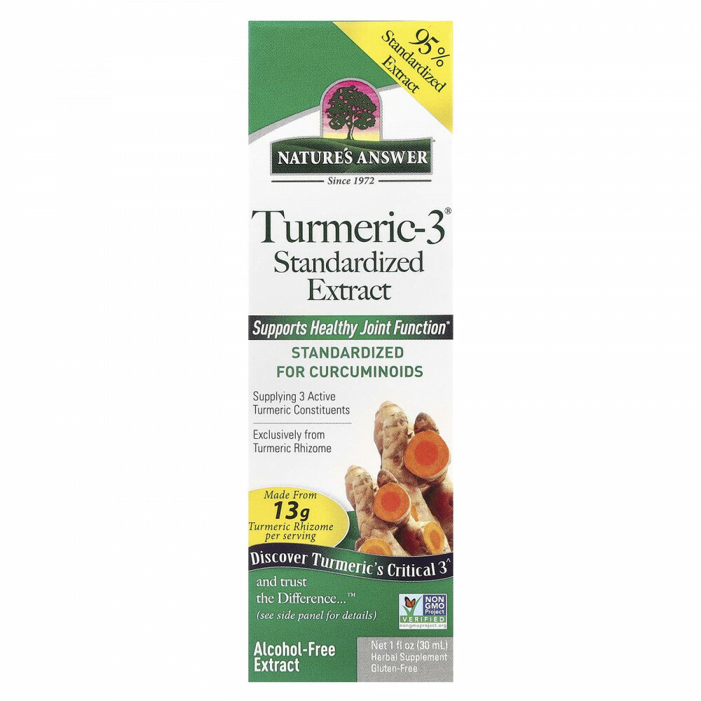 Nature's Answer, Turmeric-3®, без спирта, 200 мг, 30 мл (1 жидк. Унция)